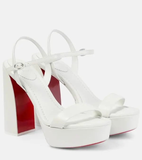 CHRISTIAN LOUBOUTIN Movida Jane 130 Leather Platform Pumps - White