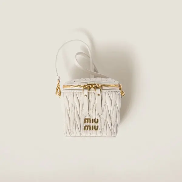 【Miu Miu】Matelasse Nappa Leather Bucket Bag White Miu Miu Matelasse Nappa Bucket Bag White | Glam Bags