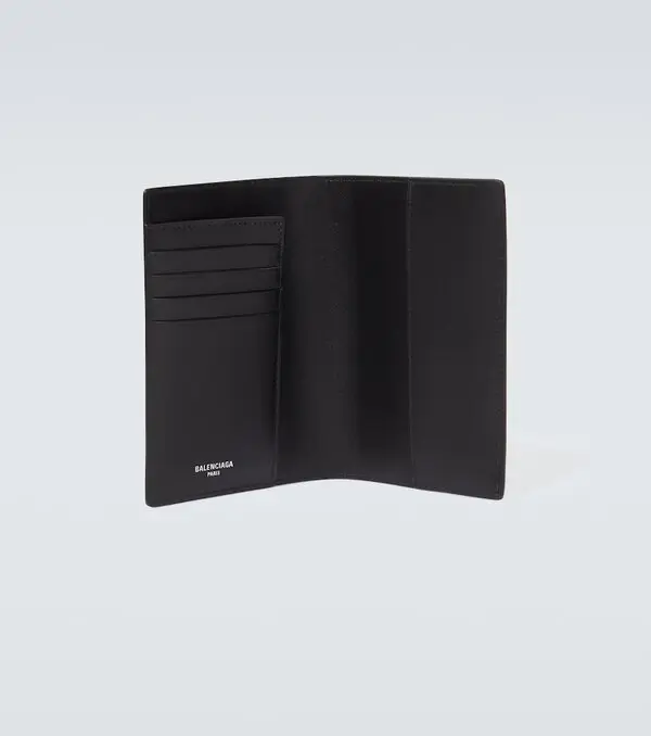Balenciaga Logo Passport Holder - Black
