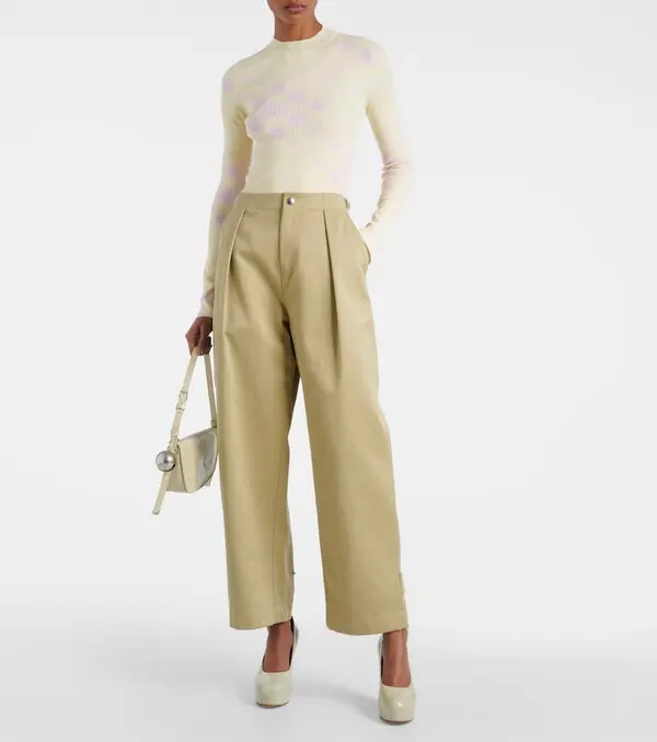 Burberry Check Wool-blend Top - Yellow