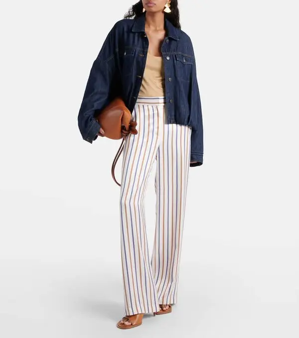 Veronica Beard Grigore Striped Wide-leg Pants