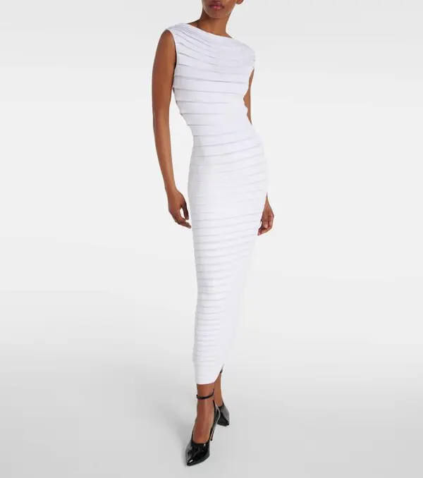 Alaïa Pleated Midi Dress
