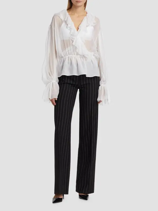 Dolce & Gabbana Gessato Wool Pinstripe Pants