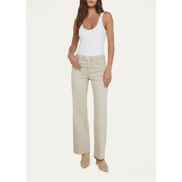 L'Agence Scottie High-rise Wide-leg Jeans - Biscuit