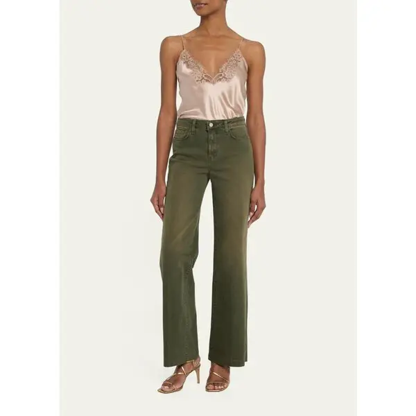 L'Agence Scottie High-rise Wide-leg Jeans - Biscuit