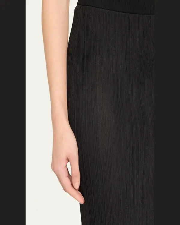 Simkhai Kelso Ruffled Plisse Maxi Skirt - Black