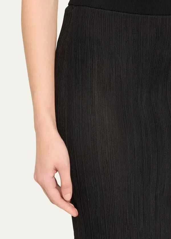 Simkhai Kelso Ruffled Plisse Maxi Skirt - Black