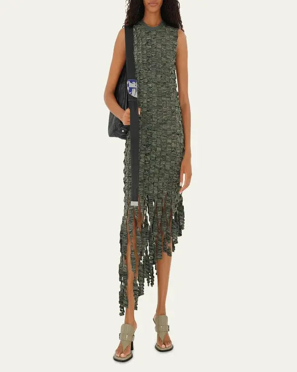 Burberry Asymmetric Fringe Dress