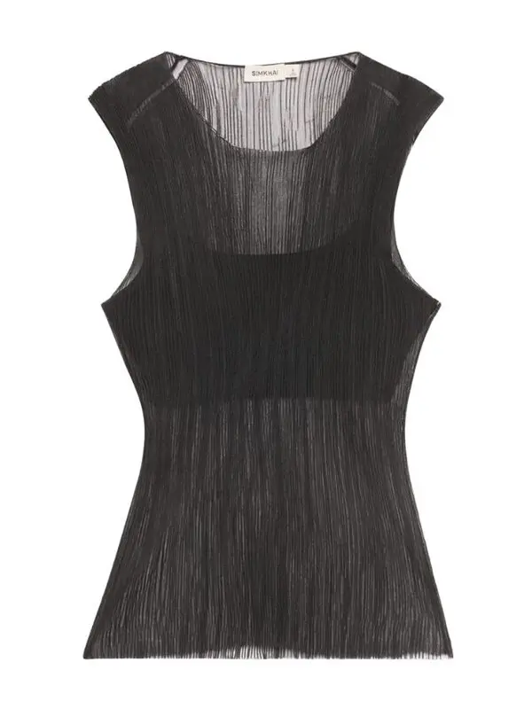 Simkhai Oakley Bralette Plise Knit Tank Top
