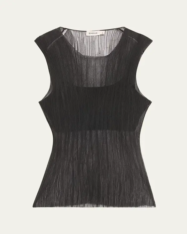 Simkhai Oakley Bralette Plise Knit Tank Top