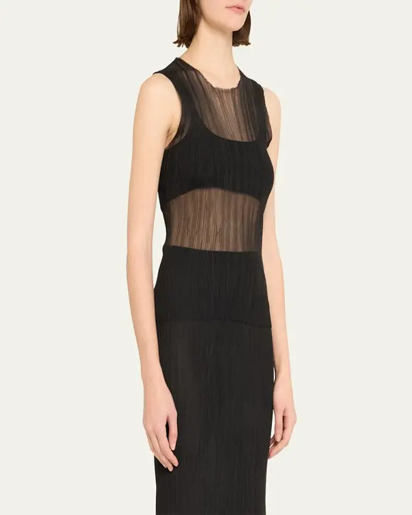 Simkhai Oakley Bralette Plise Knit Tank Top