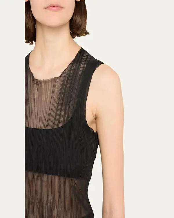 Simkhai Oakley Bralette Plise Knit Tank Top