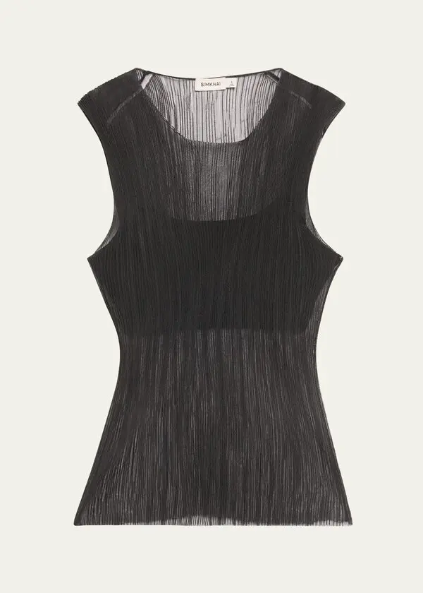 Simkhai Oakley Bralette Plise Knit Tank Top
