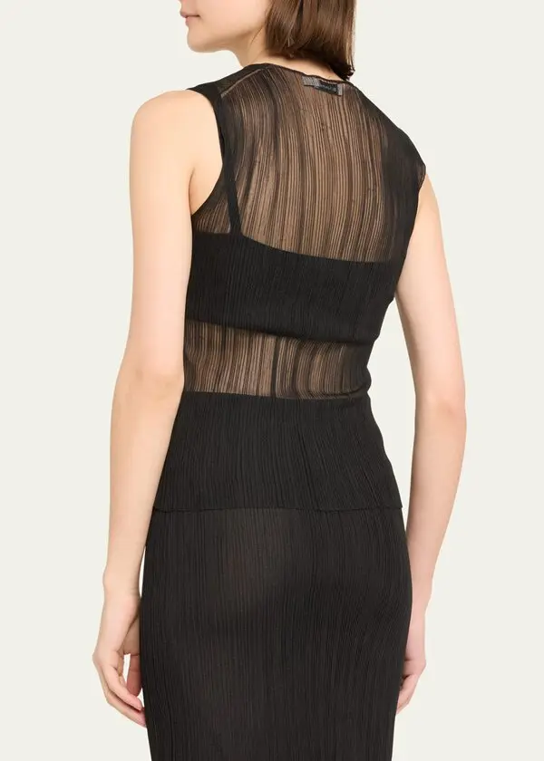 Simkhai Oakley Bralette Plise Knit Tank Top