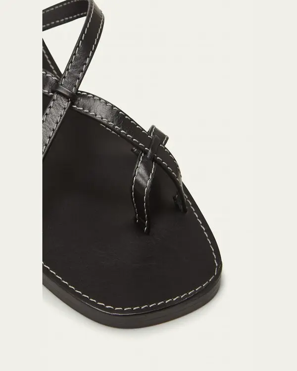 THE ROW Link Leather Flat Slide Sandals