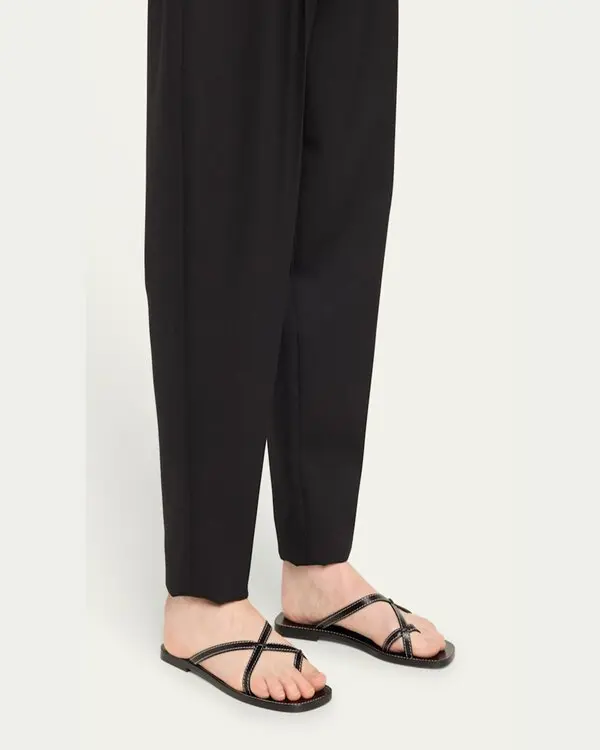 THE ROW Link Leather Flat Slide Sandals
