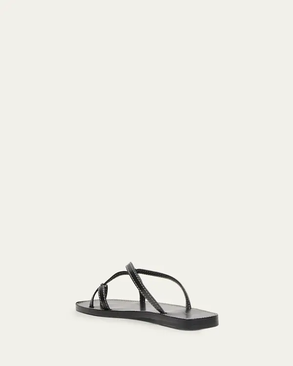 THE ROW Link Leather Flat Slide Sandals