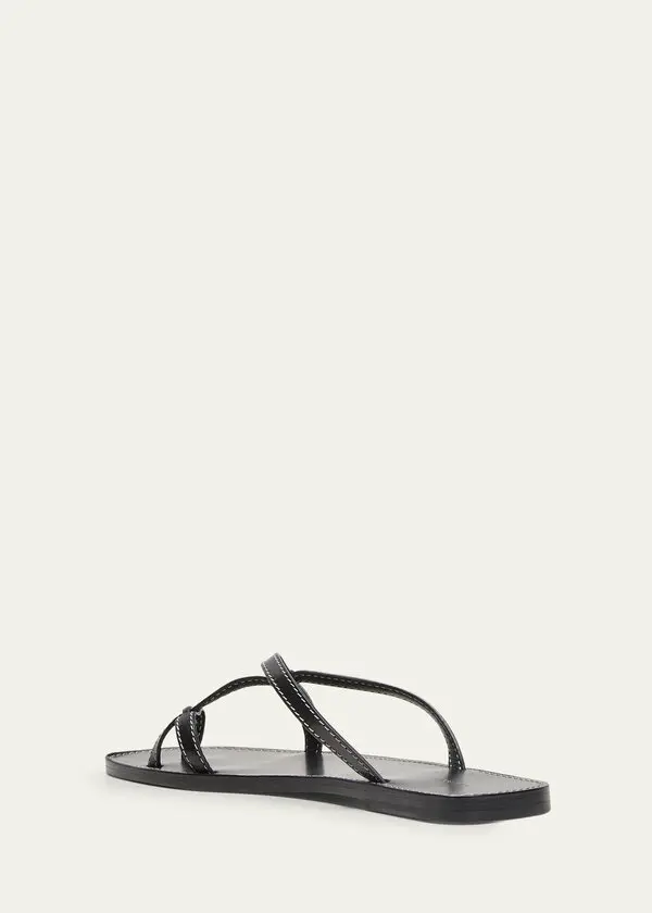 THE ROW Link Leather Flat Slide Sandals
