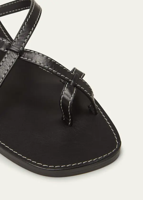THE ROW Link Leather Flat Slide Sandals