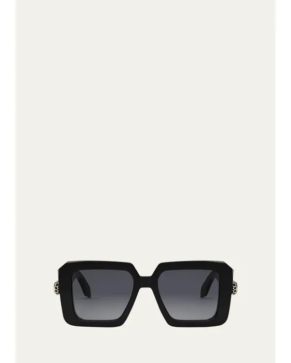 BVLGARI Serpenti Geometric Sunglasses - Black
