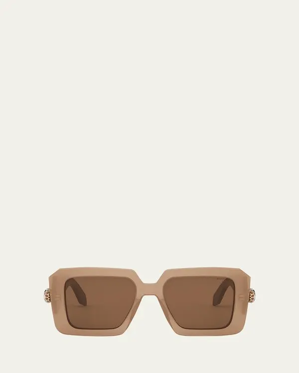 BVLGARI Serpenti Geometric Sunglasses - Brown