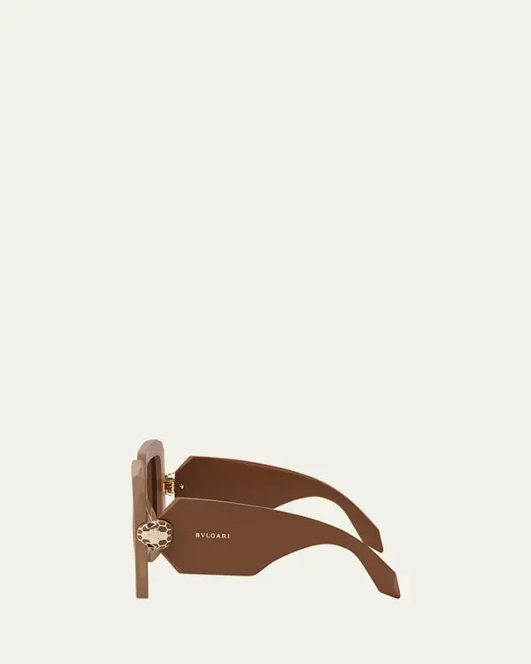 BVLGARI Serpenti Geometric Sunglasses - Brown