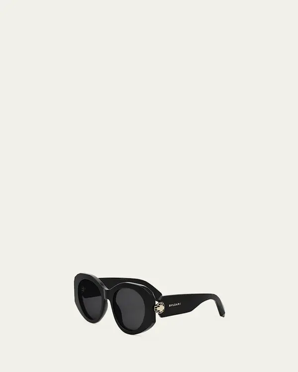 BVLGARI Serpenti Oval Sunglasses - Dark Havana Gradient Brown