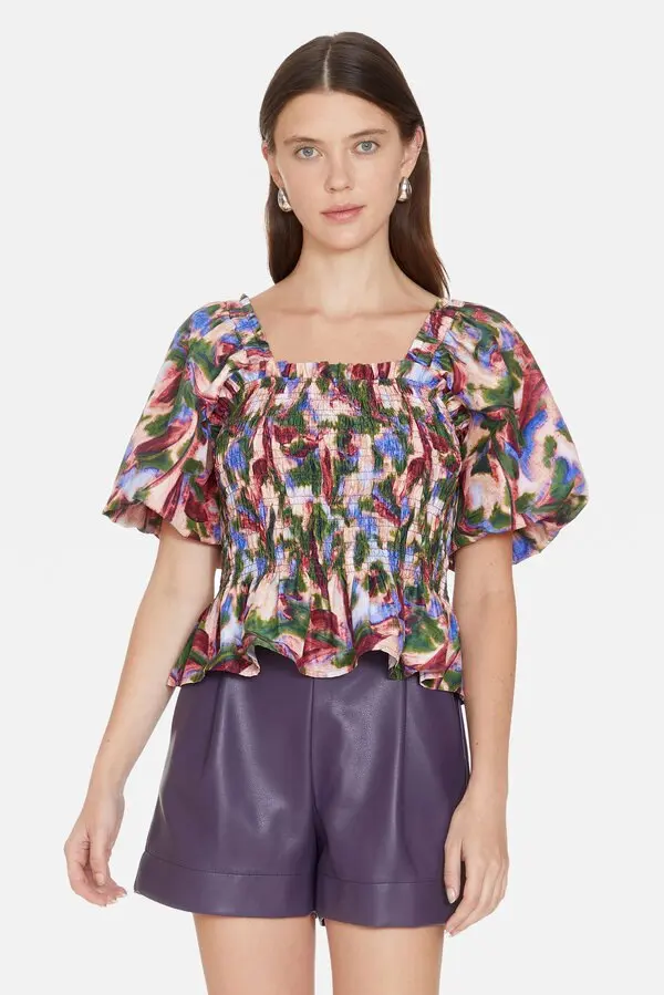 MARIE OLIVER Fay High-waisted Pleated Shorts - Plum