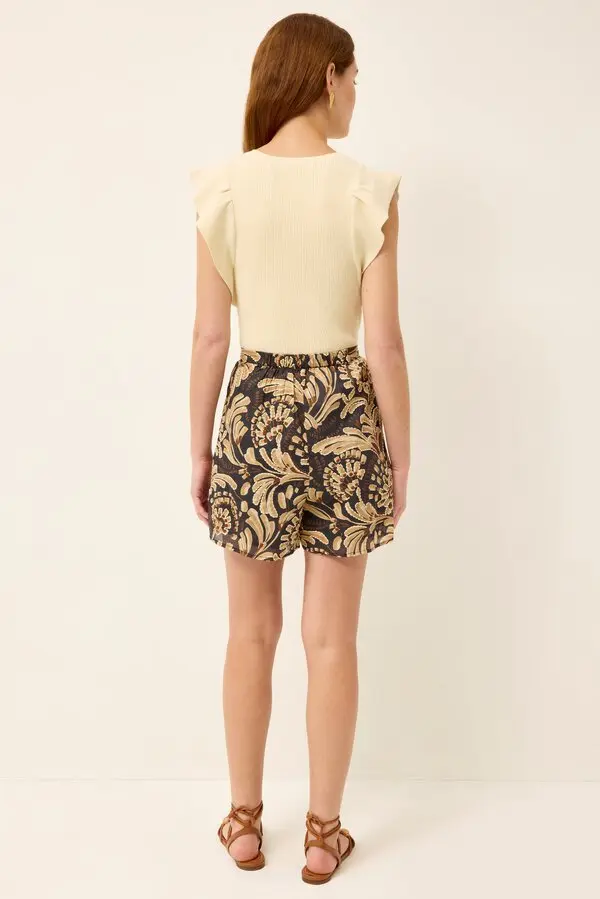 MARIE OLIVER Rory Ribbed Top - Macadamia