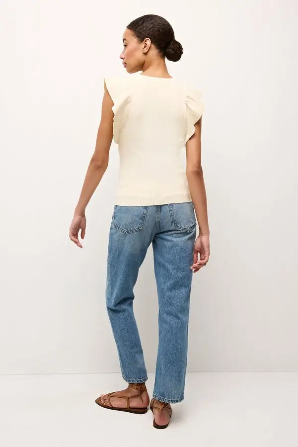 MARIE OLIVER Rory Ribbed Top - Macadamia