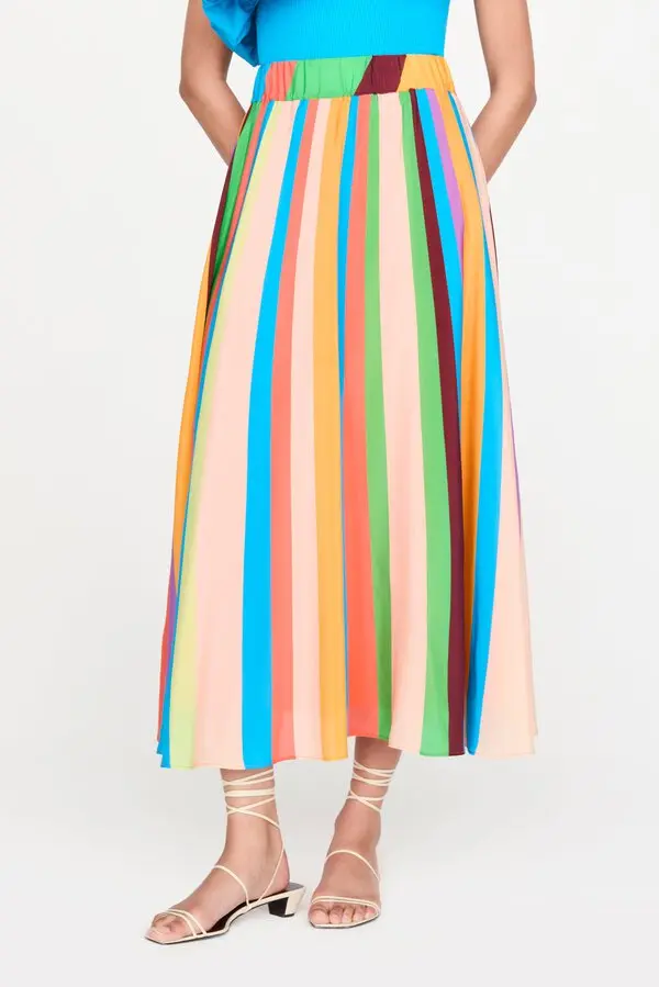MARIE OLIVER Cambrie Printed Silk Skirt - Prisma