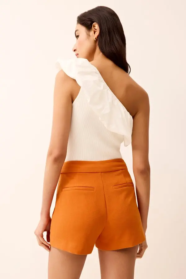 MARIE OLIVER Lucy One-shoulder Top - Oyster