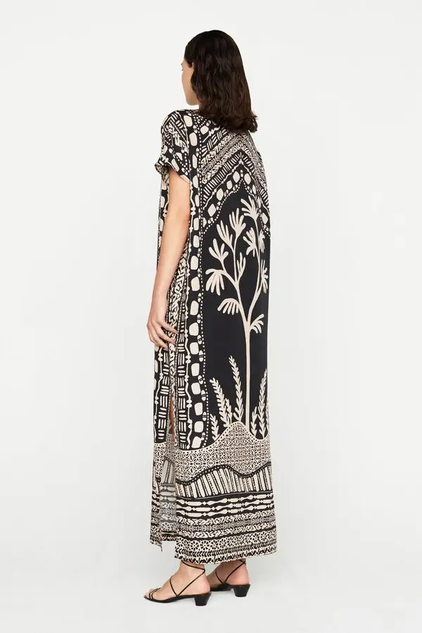 MARIE OLIVER Printed Oliver Kaftan - Onyx Tree