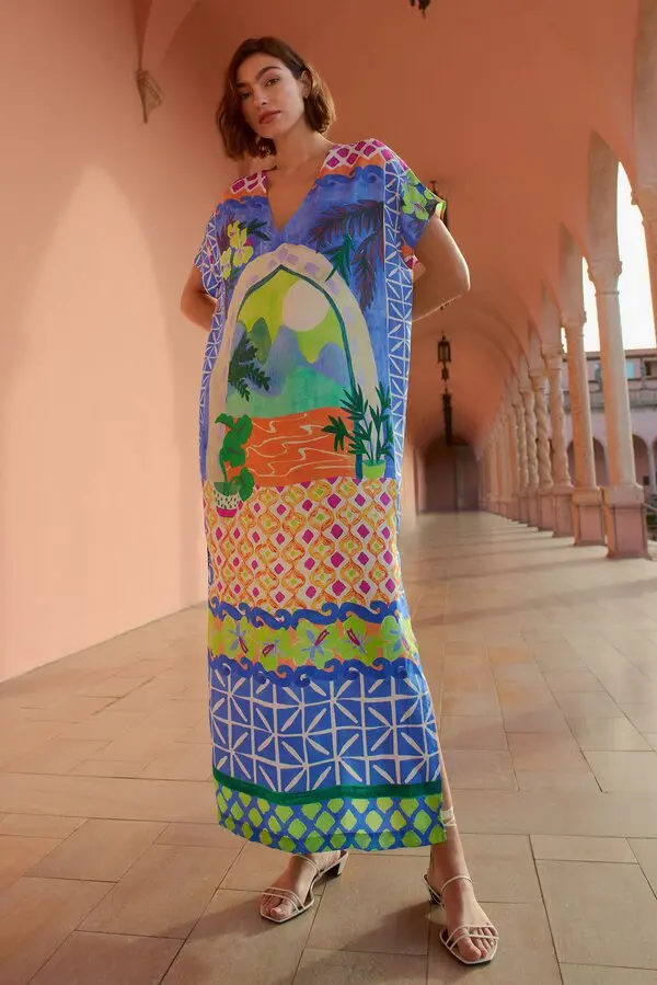 MARIE OLIVER Printed Oliver Kaftan - Vignette