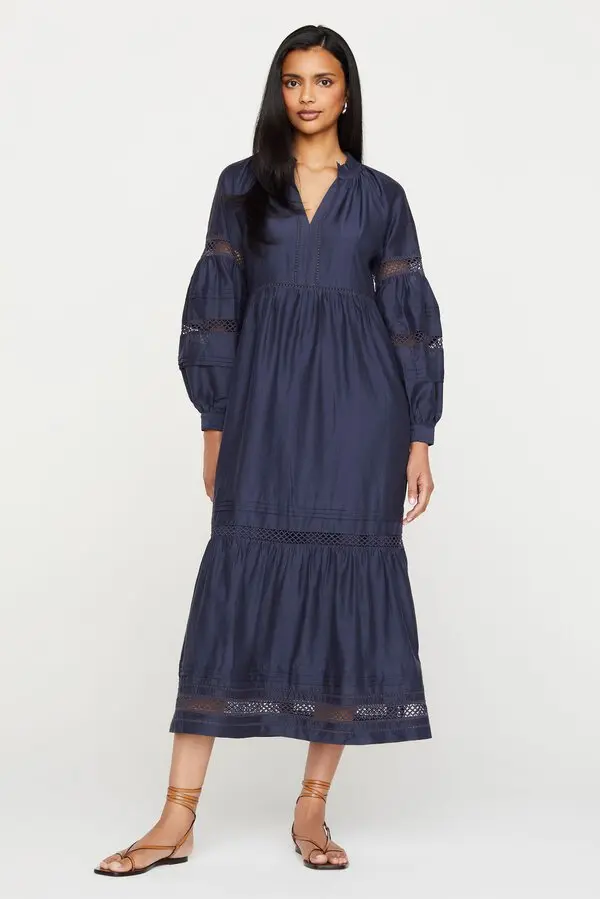 MARIE OLIVER Hanna Maxi Dress With Braided Trim