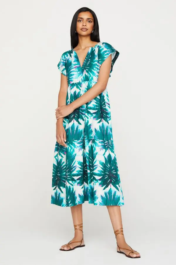 MARIE OLIVER Kara Midi Dress - Monstera
