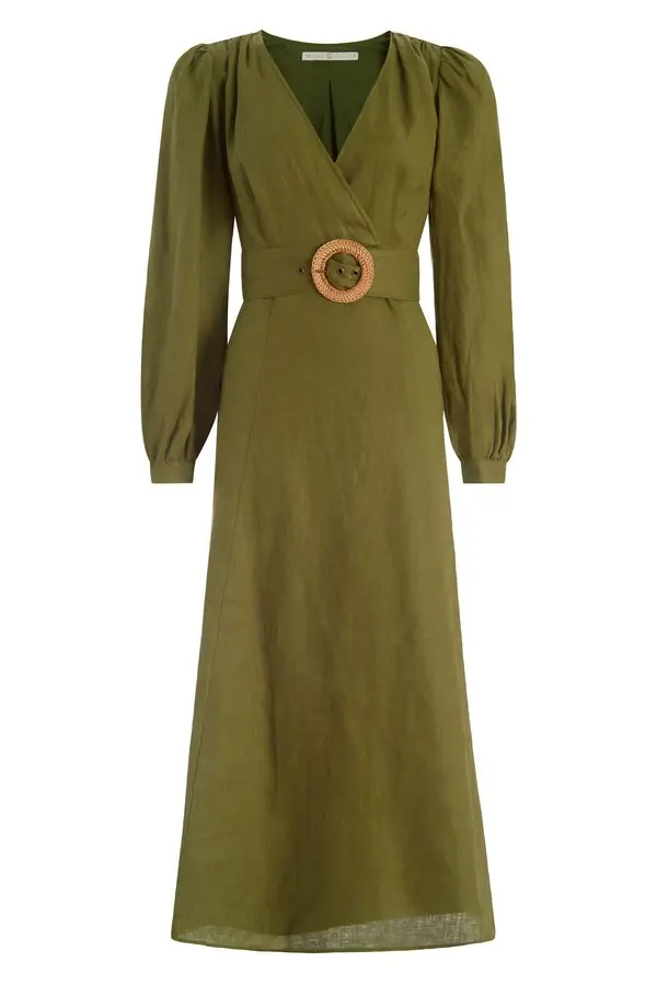 MARIE OLIVER Evelle Fit-and-flare Faux Wrap Dress