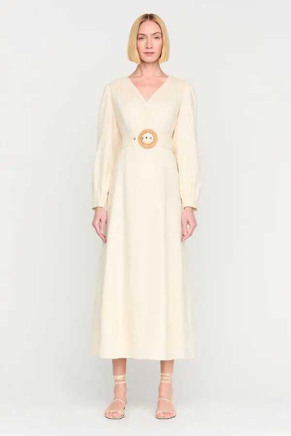 MARIE OLIVER Evelle Linen Wrap Dress