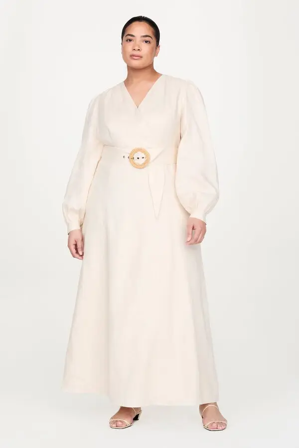 MARIE OLIVER Evelle Linen Wrap Dress