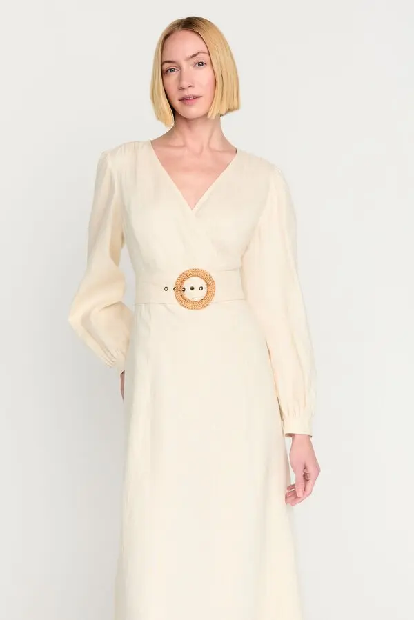 MARIE OLIVER Evelle Linen Wrap Dress