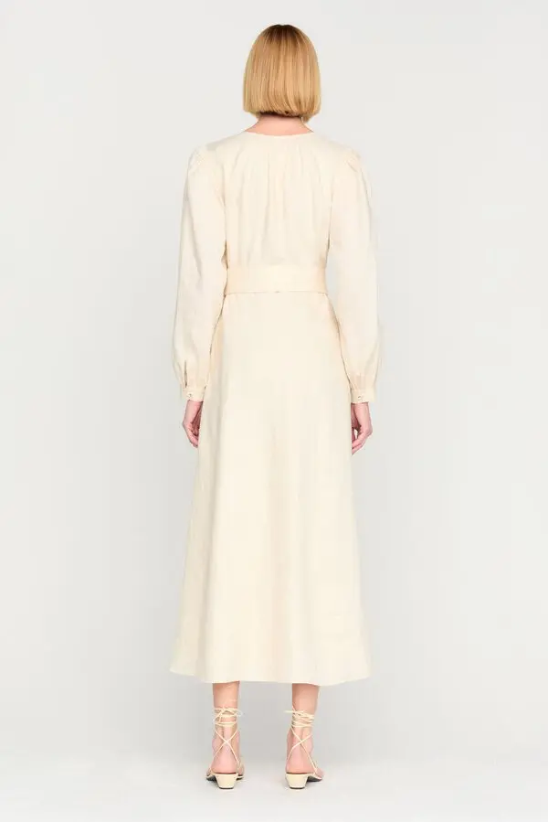 MARIE OLIVER Evelle Linen Wrap Dress