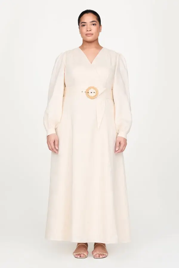 MARIE OLIVER Evelle Linen Wrap Dress