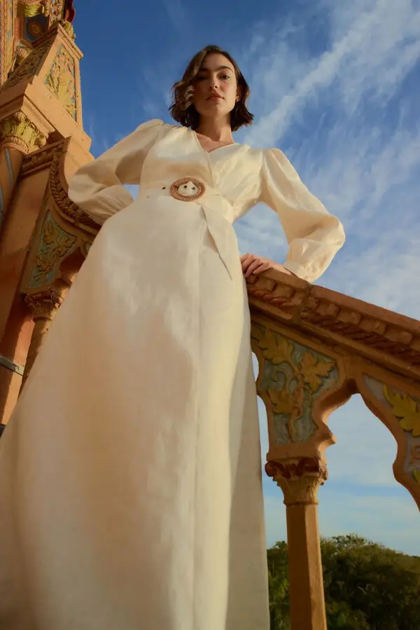 MARIE OLIVER Evelle Linen Wrap Dress