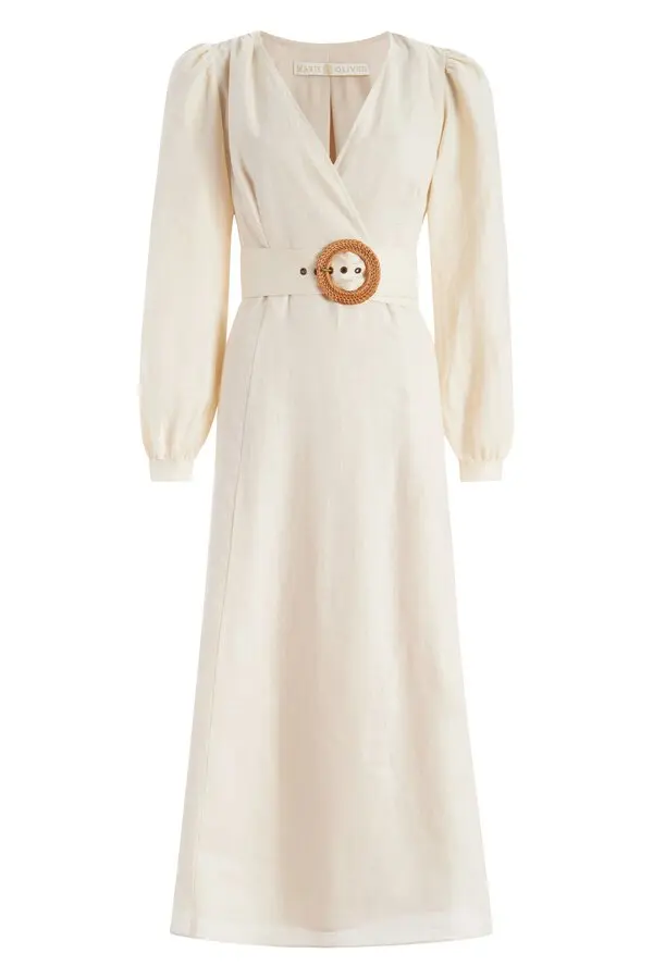 MARIE OLIVER Evelle Linen Wrap Dress