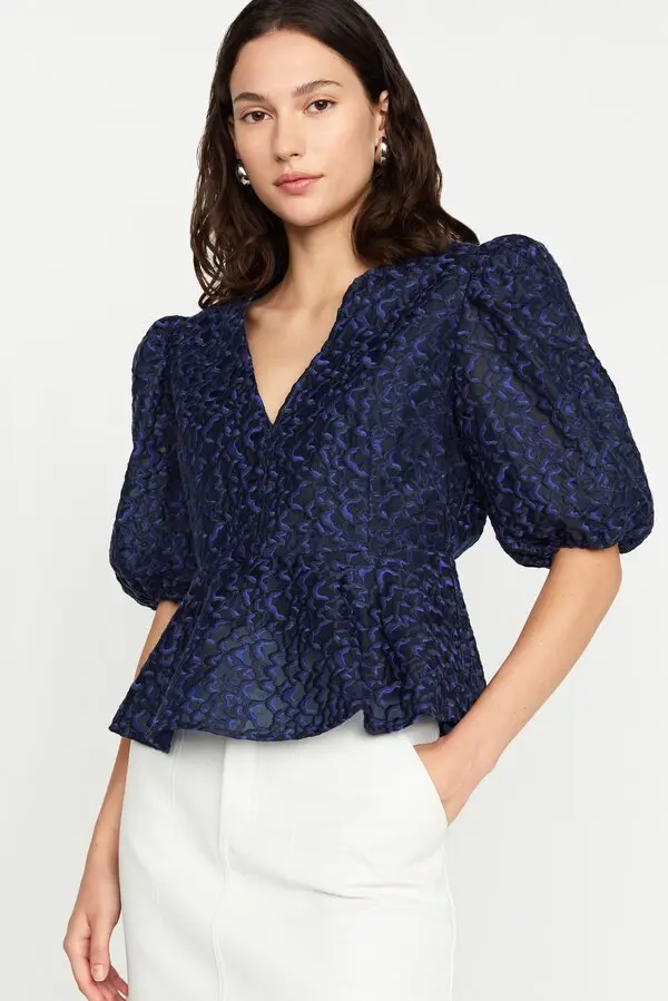 MARIE OLIVER Everly Embroidered Organza Top