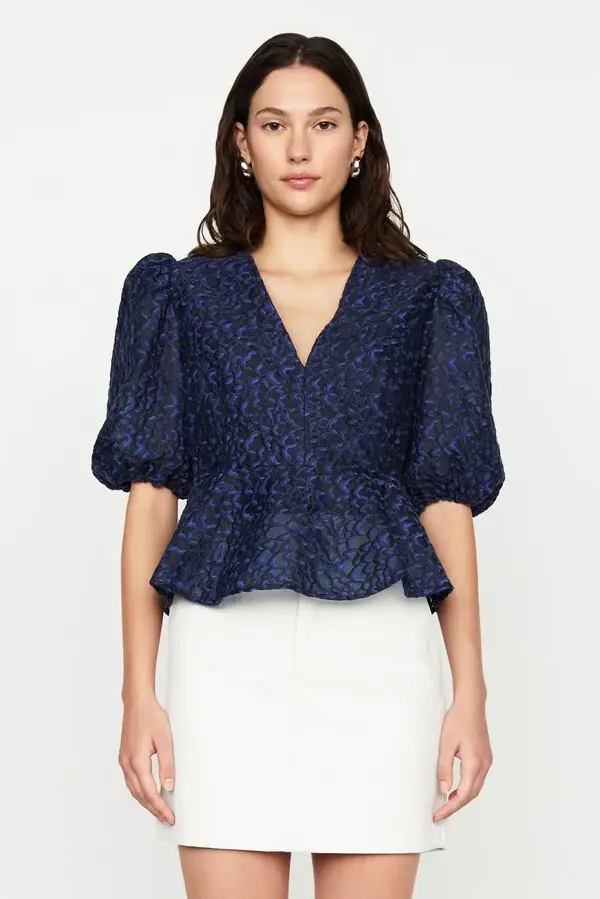 MARIE OLIVER Everly Embroidered Organza Top
