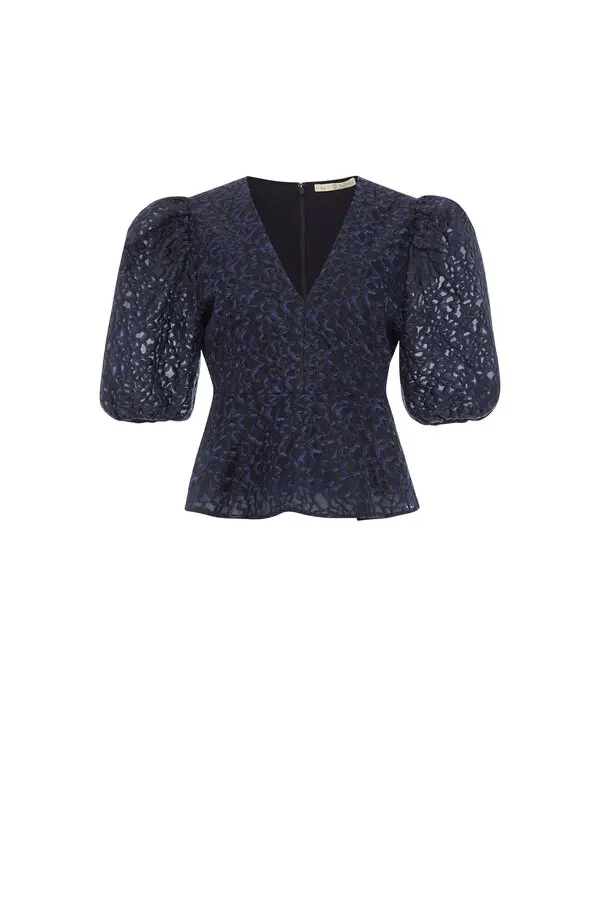 MARIE OLIVER Everly Embroidered Organza Top