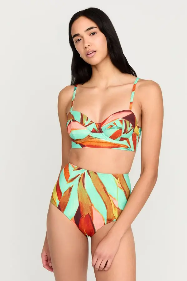 MARIE OLIVER Priya Underwire Bikini Top - Tropical Coral