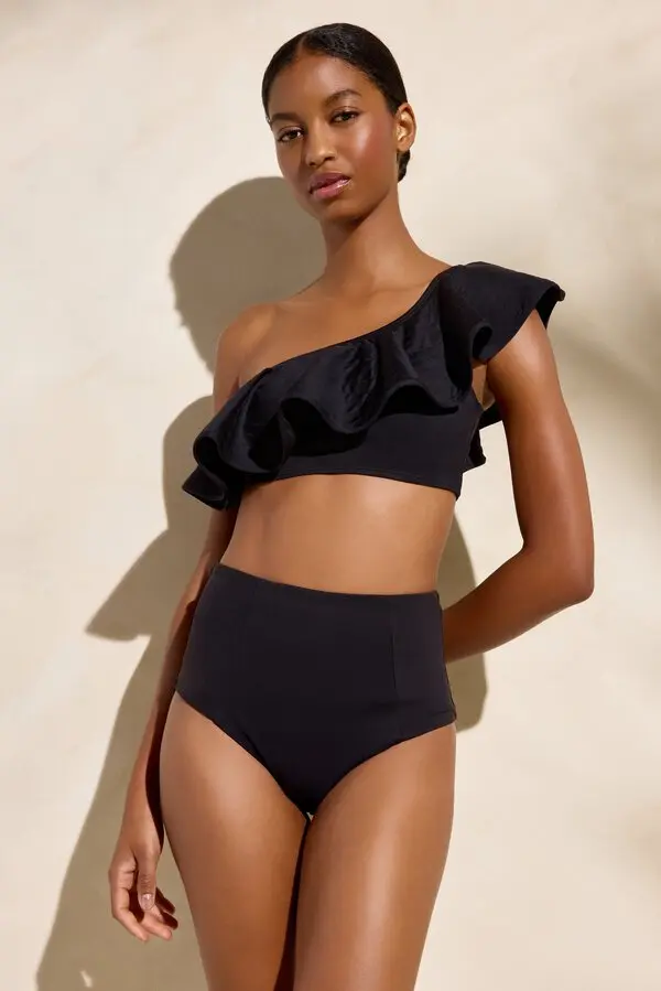 MARIE OLIVER Micha High-rise Bikini Bottom - Black
