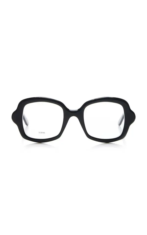 Loewe Curved Square-frame Acetate Eyeglasses - Black
